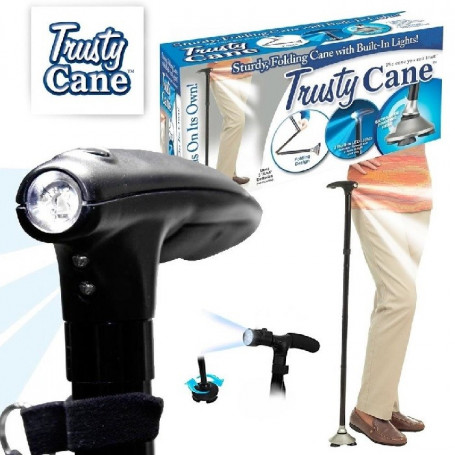 John’s Trusty Cane foldable stick with triple base | Medi-Shop.gr
