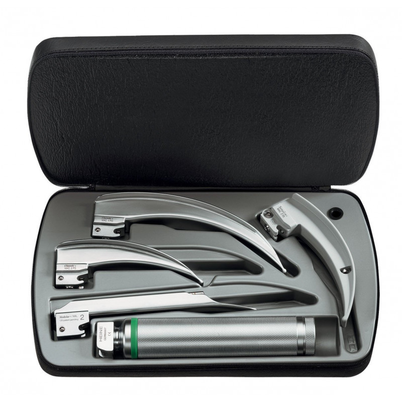 HEINE Classic+ laryngoscope set LED Paed 1, Mac 2, Mac 3 & Mac 4