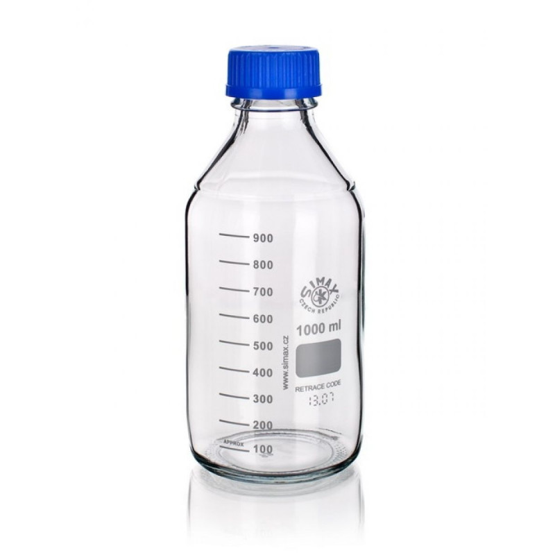 Simax clear glass reagent bottle with cap 500ml | Medi-Shop.gr