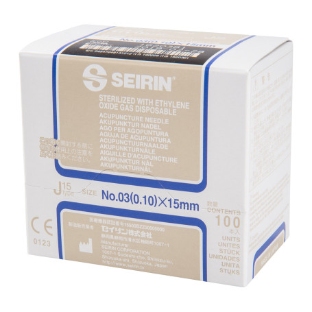 Seirin Short J-Type acupuncture needles 0.1 x 15 mm with guide (100 pcs ...